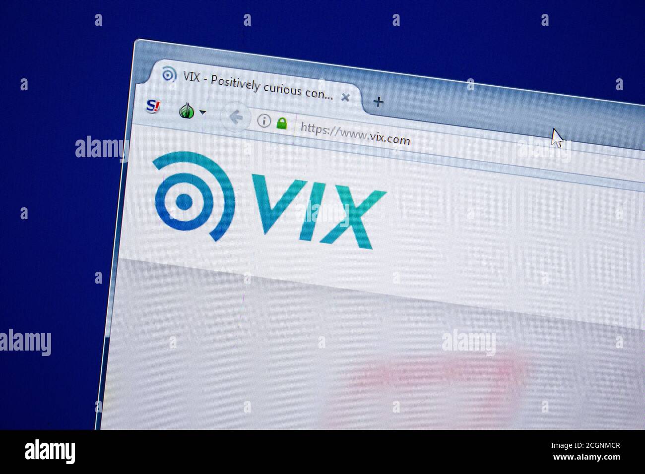 Ryazan, Russia - July 24, 2018: Homepage of Vix website on the display ...