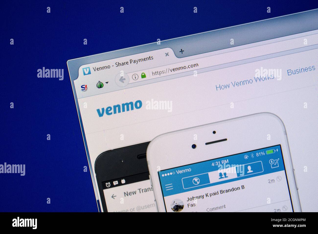 Ryazan, Russia - July 24, 2018: Homepage of Venmo website on the ...
