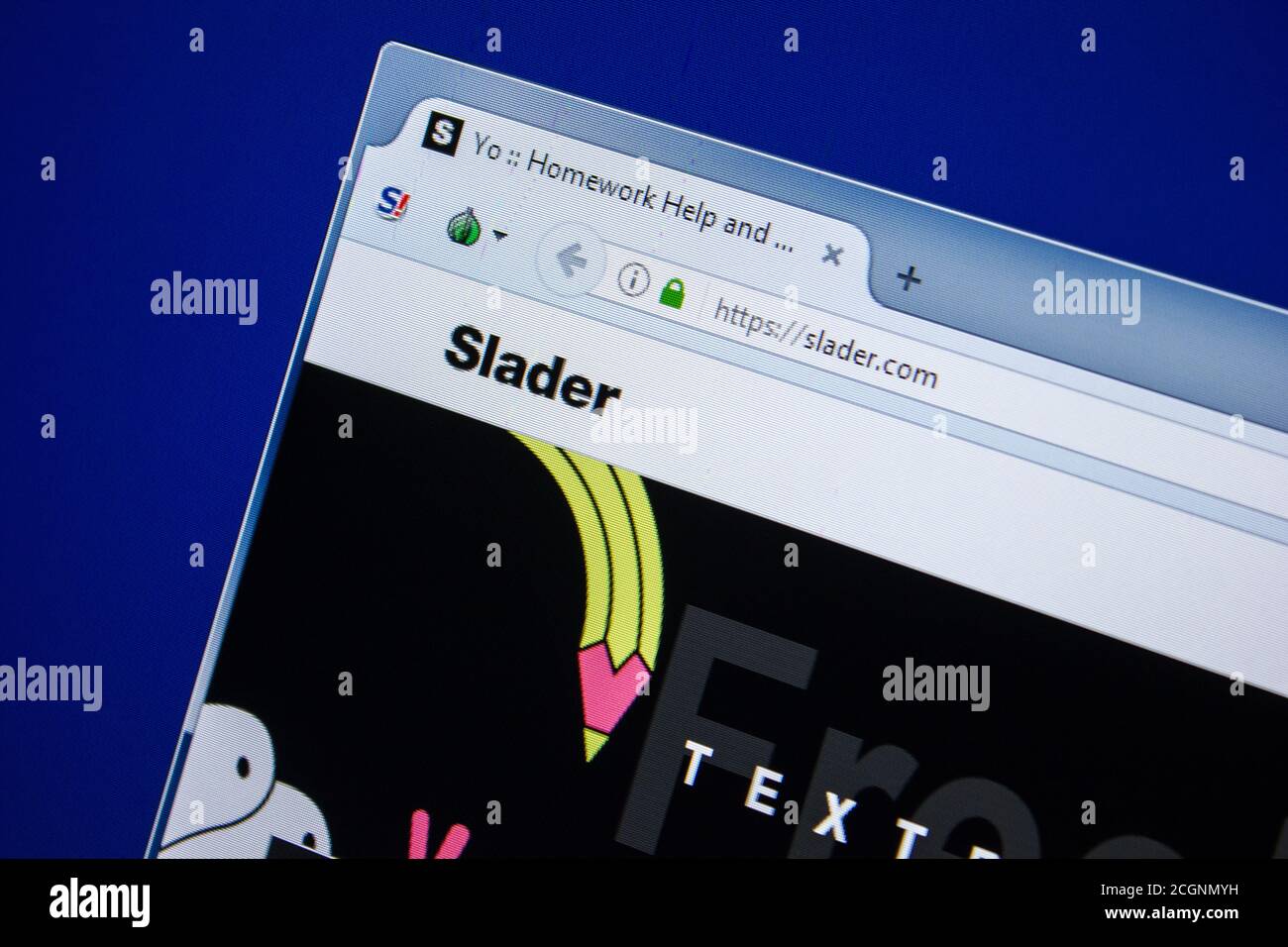 Ryazan, Russia - July 24, 2018: Homepage of Slader website on the ...