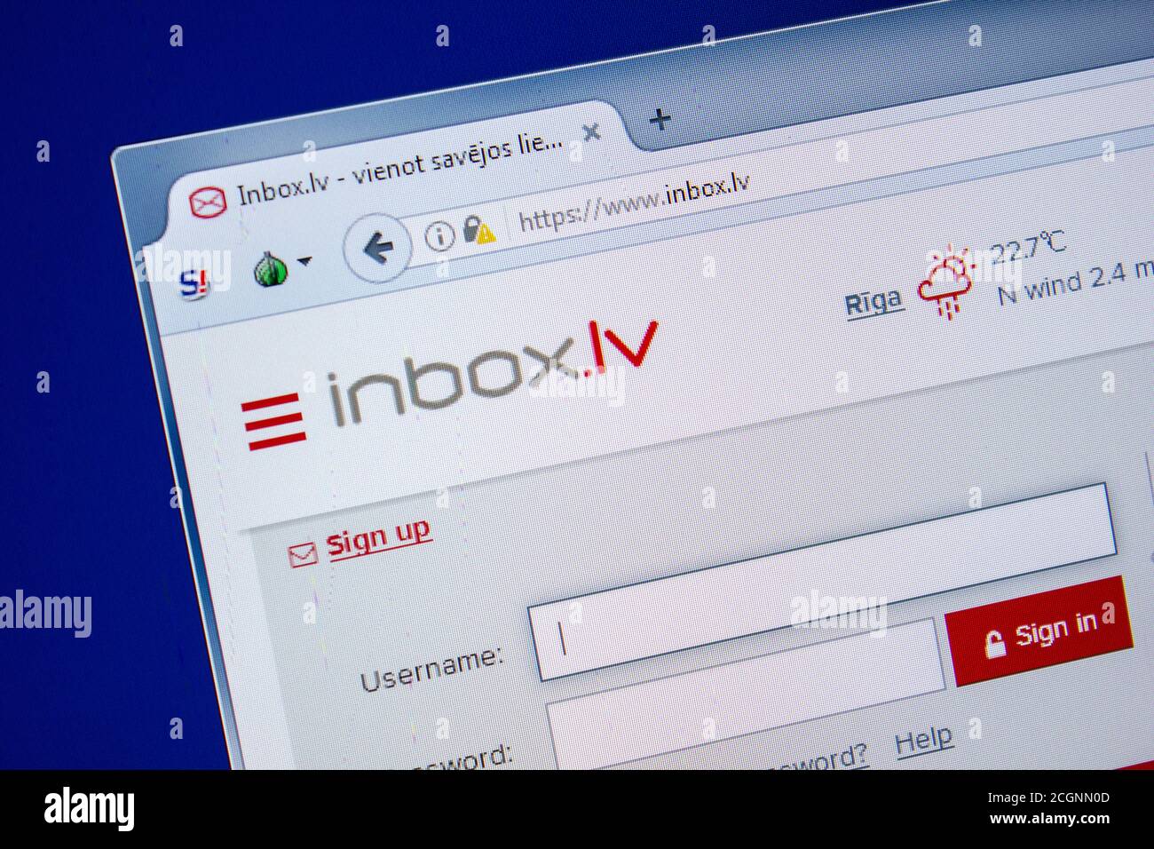 Ryazan, Russia - July 24, 2018: Homepage of Inbox website on the ...