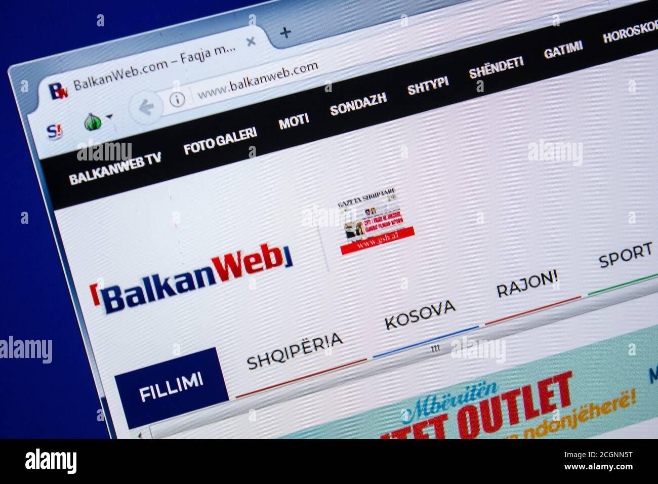 Ryazan, Russia - July 24, 2018: Homepage of BalkanWeb website on the ...