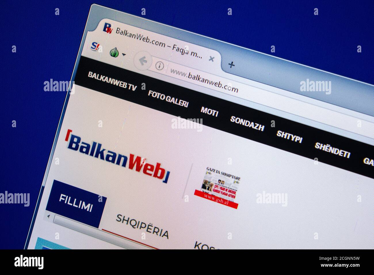 Ryazan, Russia - July 24, 2018: Homepage of BalkanWeb website on the ...