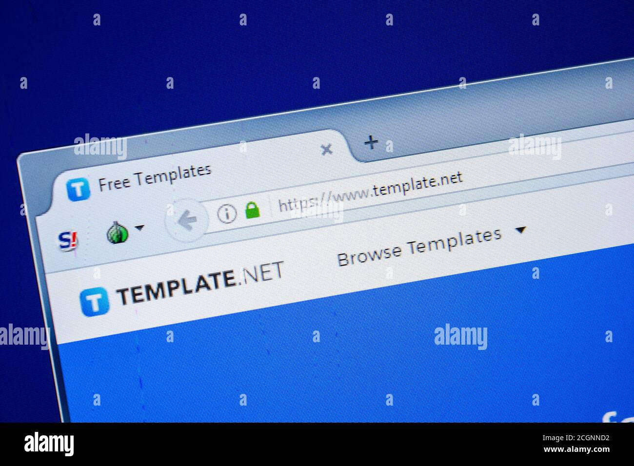 Ryazan, Russia - July 24, 2018: Homepage of Template website on the ...