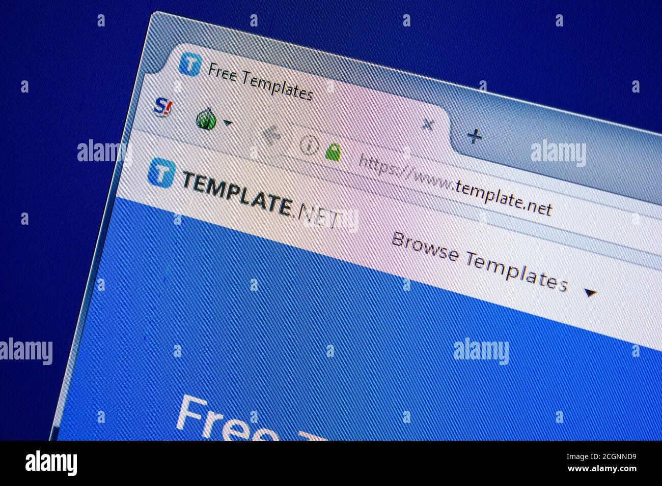 Ryazan, Russia - July 24, 2018: Homepage of Template website on the ...