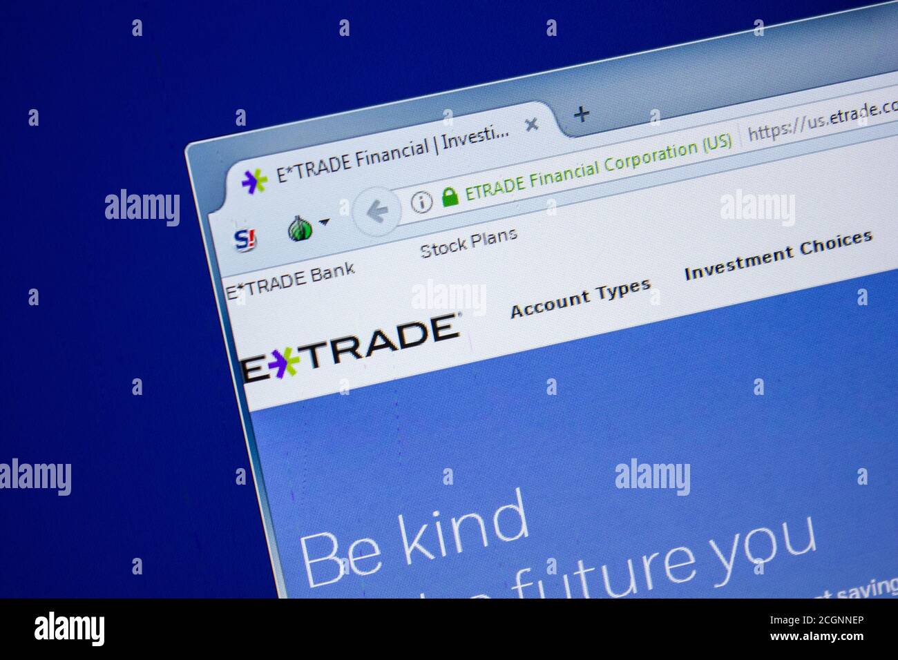 Ryazan, Russia - July 24, 2018: Homepage of Etrade website on the ...