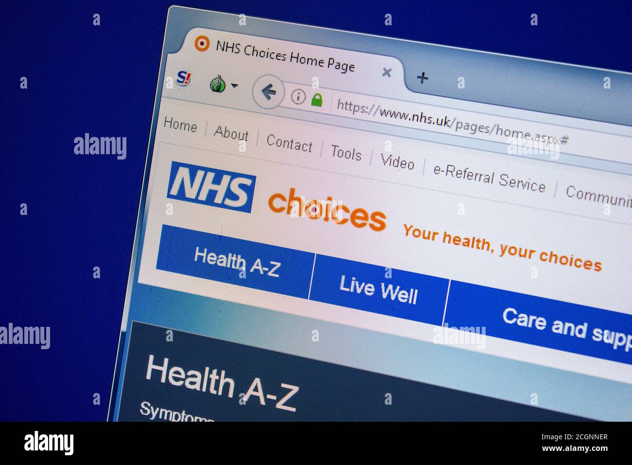 Ryazan, Russia - July 24, 2018: Homepage of NHS website on the display ...