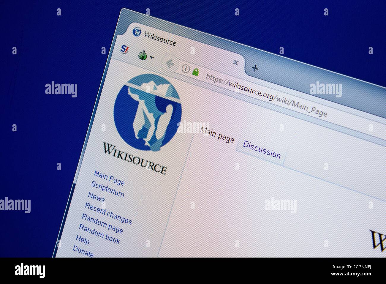 Ryazan, Russia - July 24, 2018: Homepage of WikiSource website on the ...