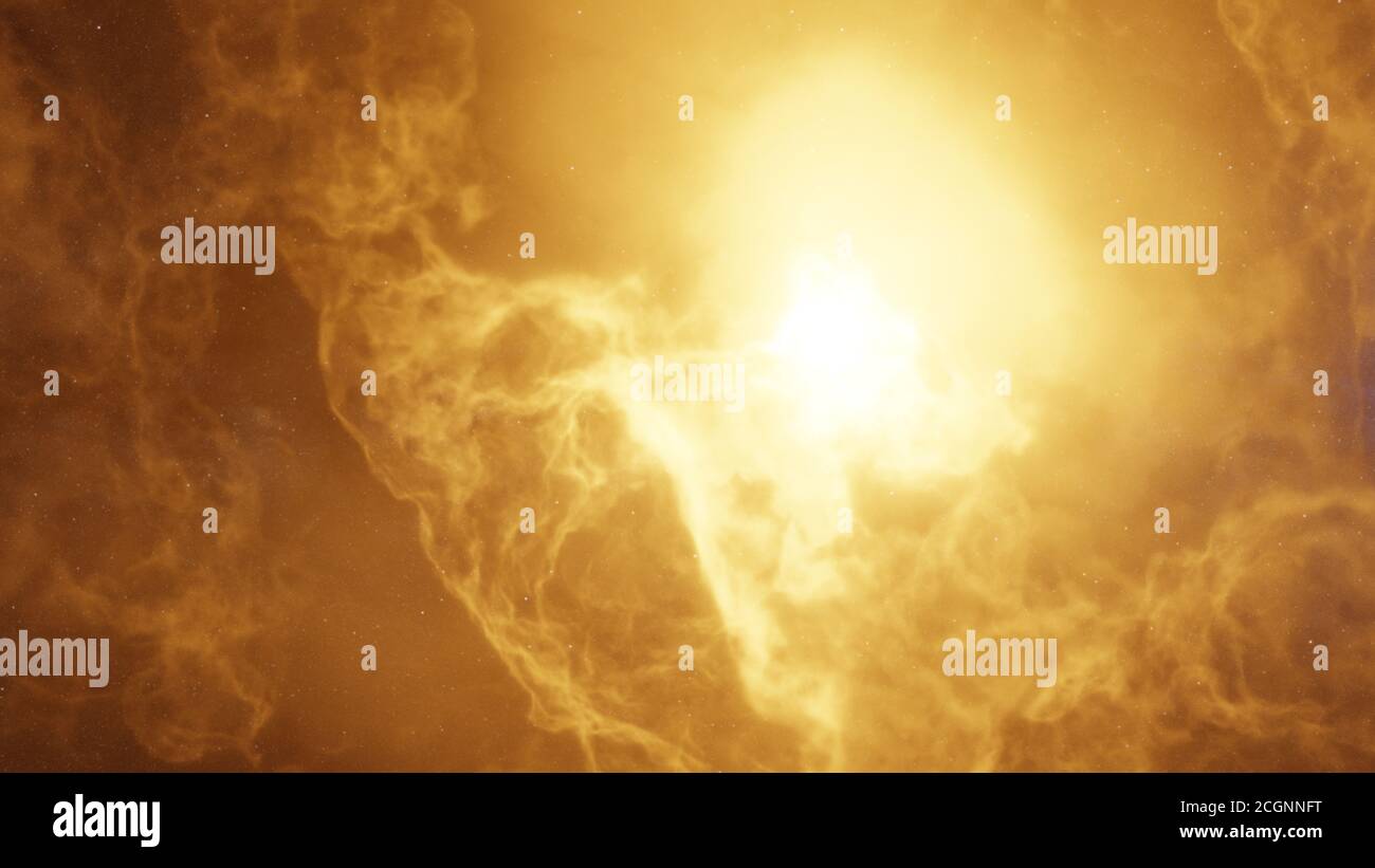 Color picture of the galaxy, orange nebula Stock Photo - Alamy