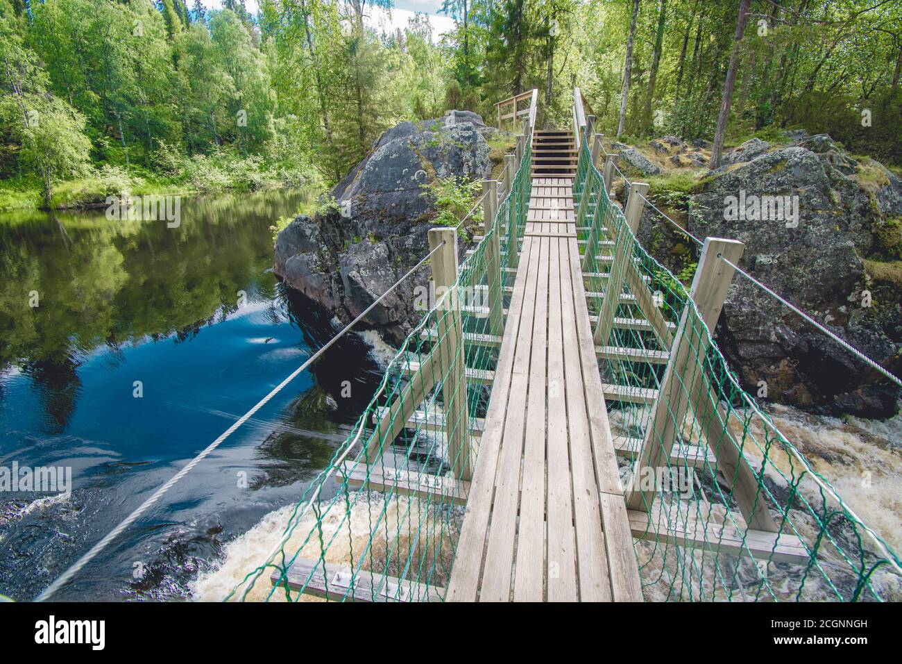 Bridge in wilderness of Oulanka national park Finland Stock Photo - Alamy