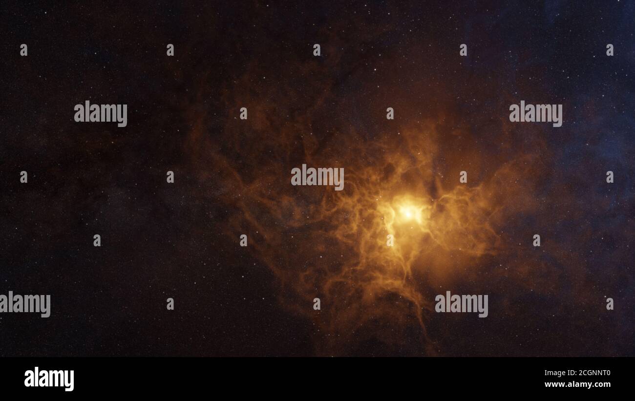 Color picture of the galaxy, orange nebula Stock Photo - Alamy