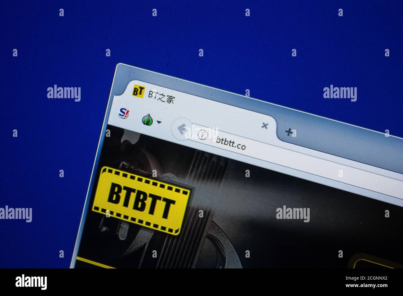 Ryazan, Russia - July 24, 2018: Homepage of BTBTT website on the display of PC. Url - BTBTT.co ...