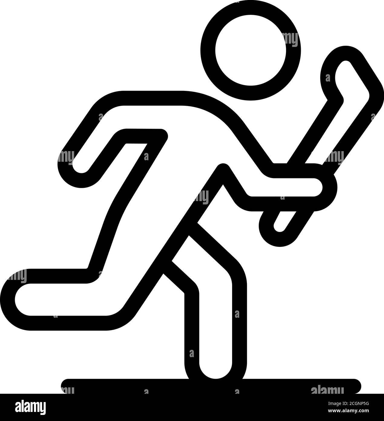 Hurling running player icon, outline style Stock Vector Image & Art - Alamy
