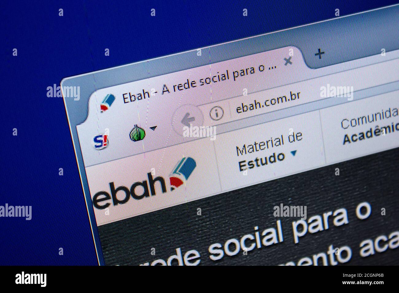 Ryazan, Russia - July 25, 2018: Homepage of Ebah website on the display ...