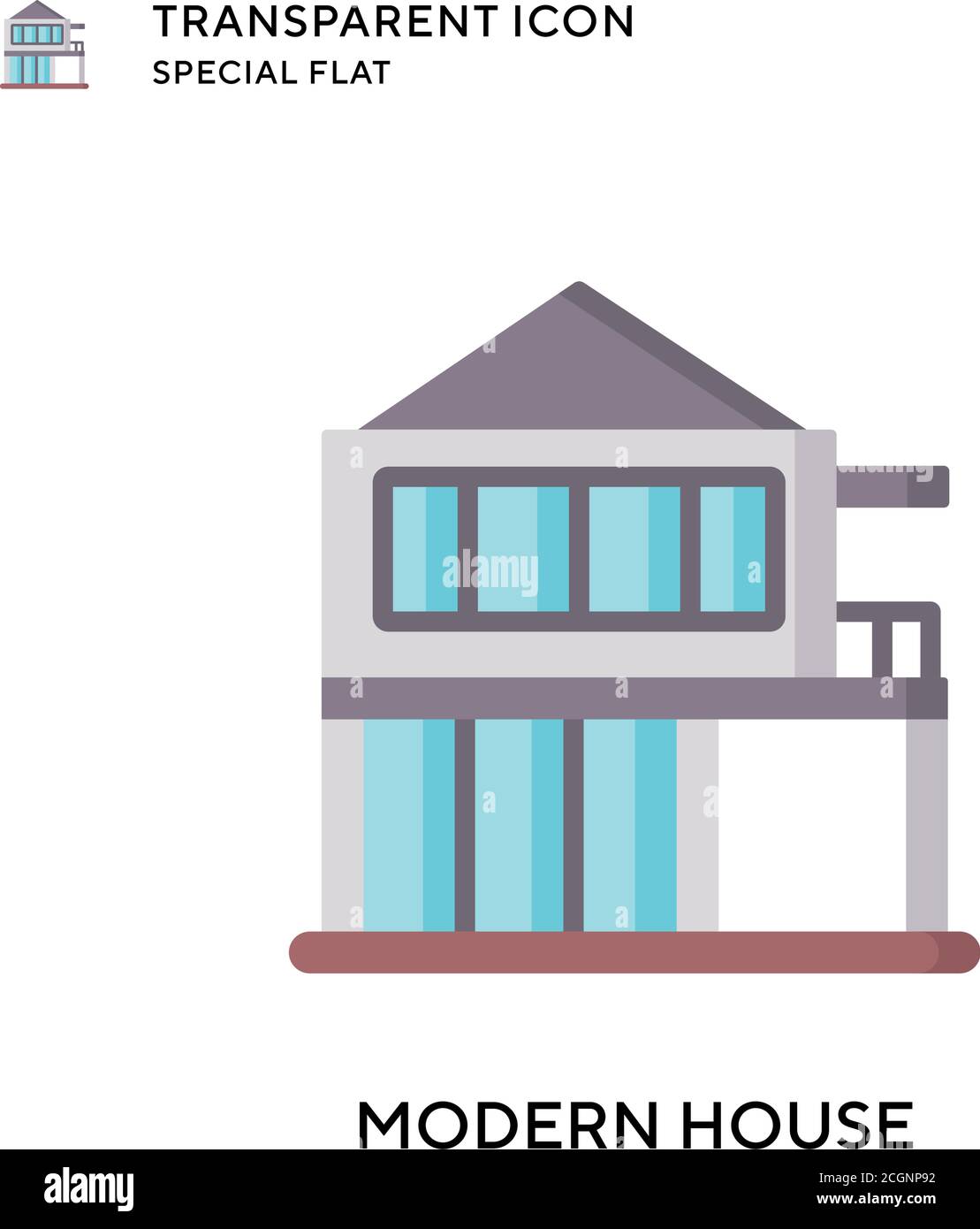 Modern house vector icon. Flat style illustration. EPS 10 vector Stock ...