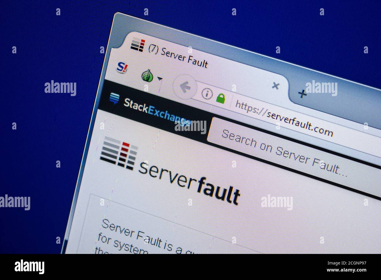 Ryazan, Russia - July 25, 2018: Homepage of ServerFault website on the ...