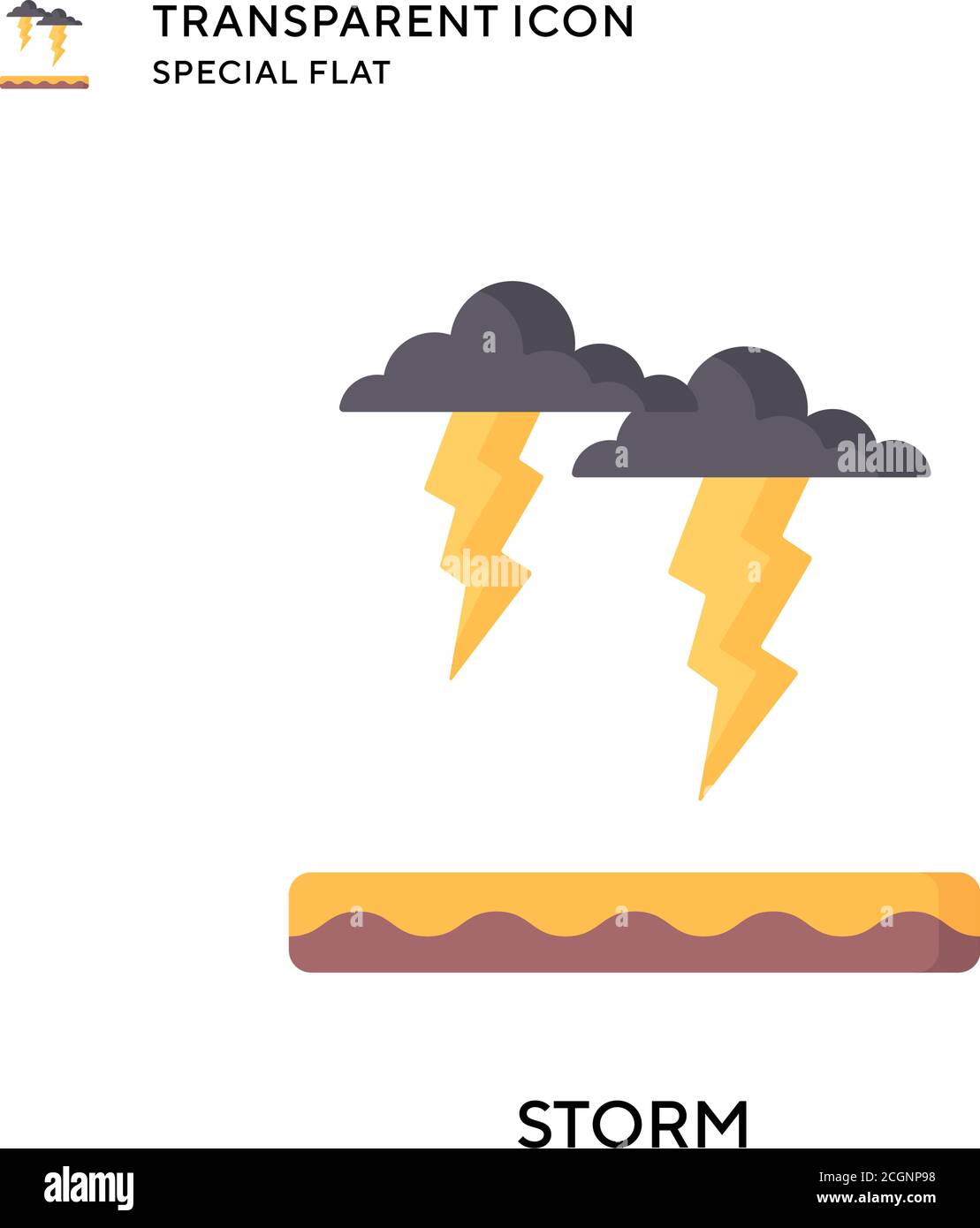 Lightning clouds stormy weather nature illustration Cut Out Stock ...
