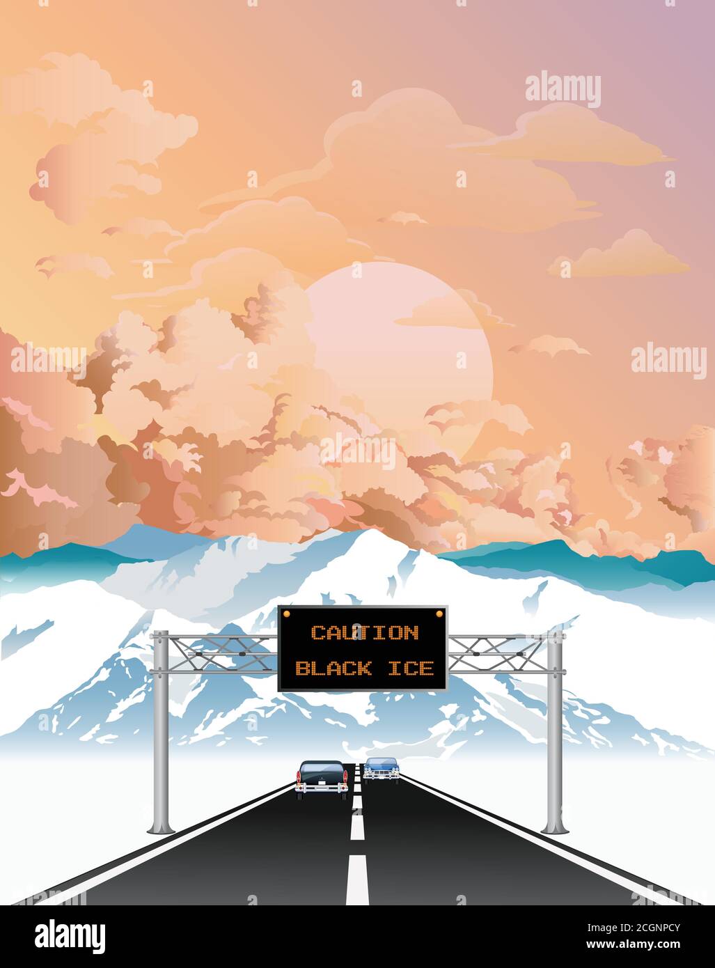 Overhead car on road country Stock Vector Images - Alamy