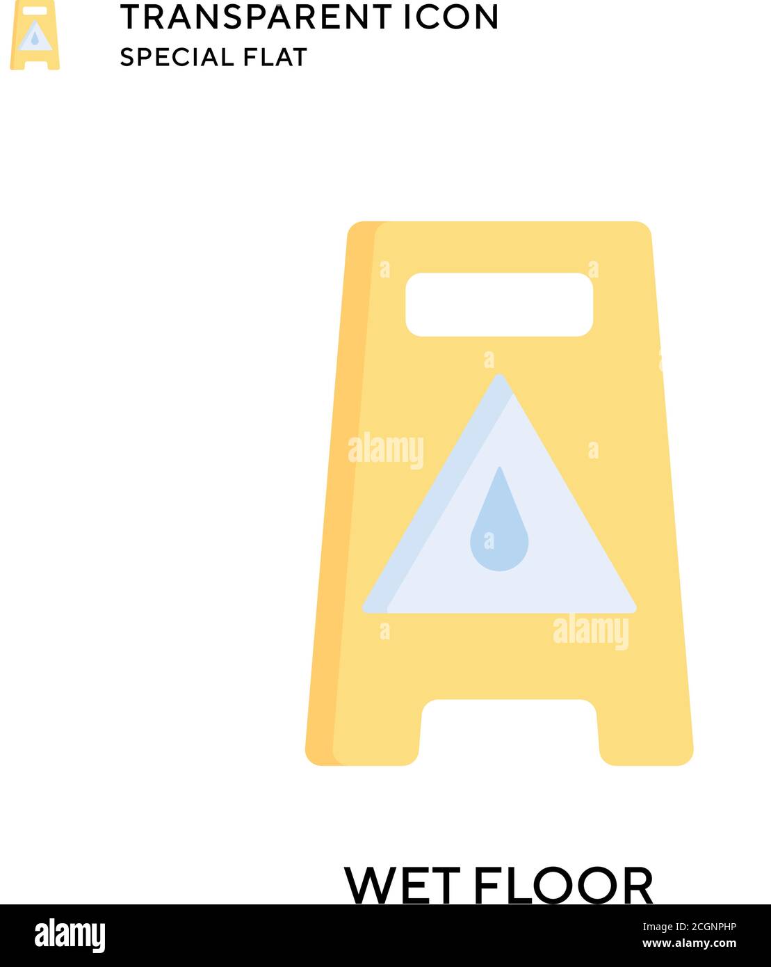 Wet floor vector icon. Flat style illustration. EPS 10 vector Stock ...