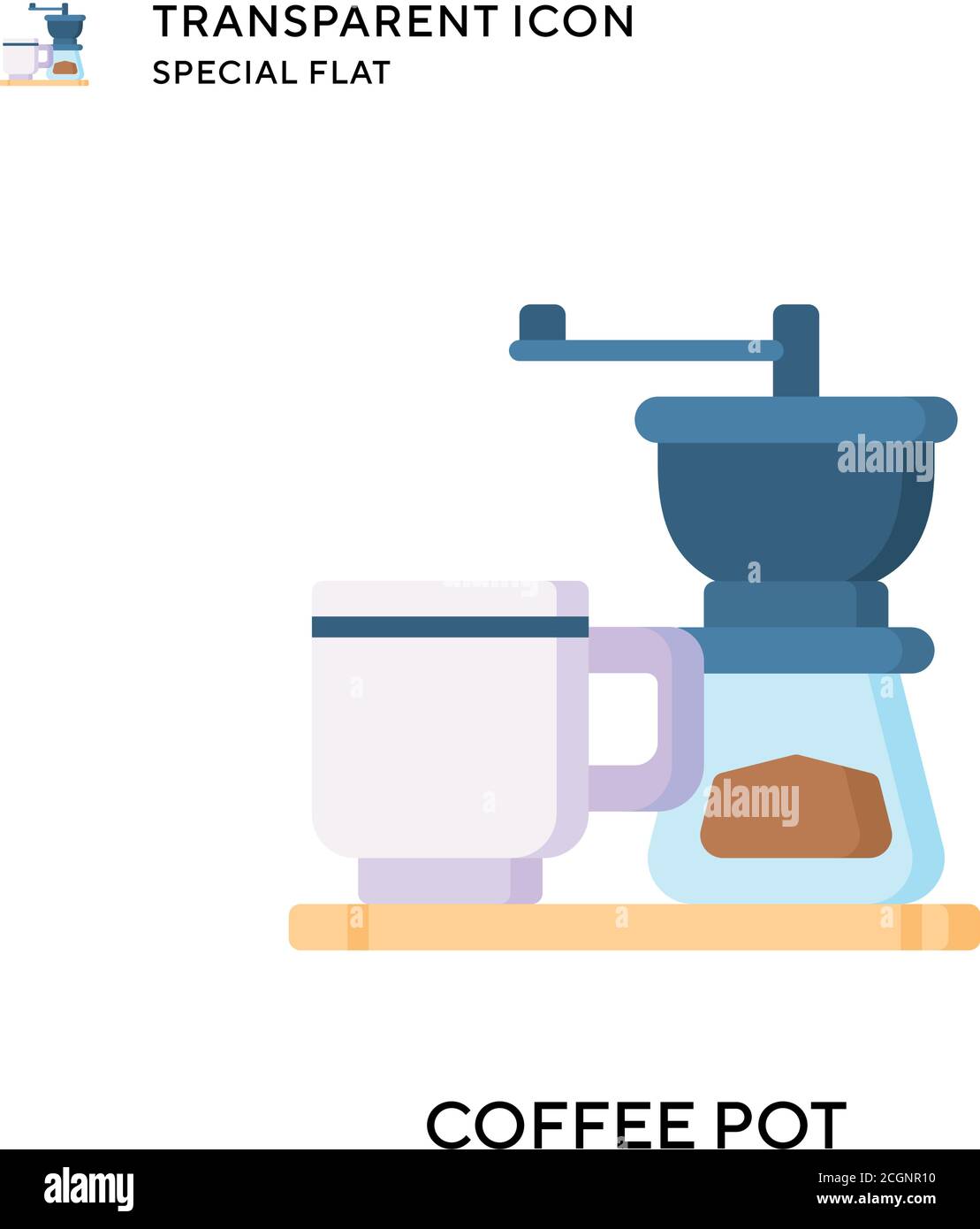 Coffee pot vector icon. Flat style illustration. EPS 10 vector Stock ...