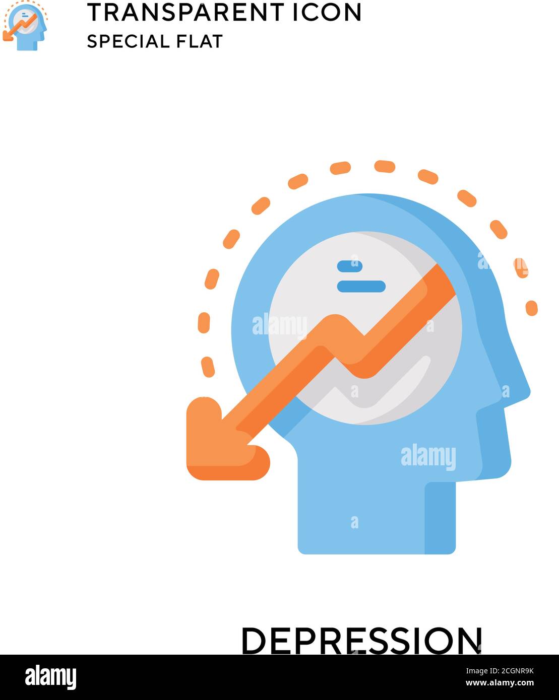 Depression vector icon. Flat style illustration. EPS 10 vector Stock ...