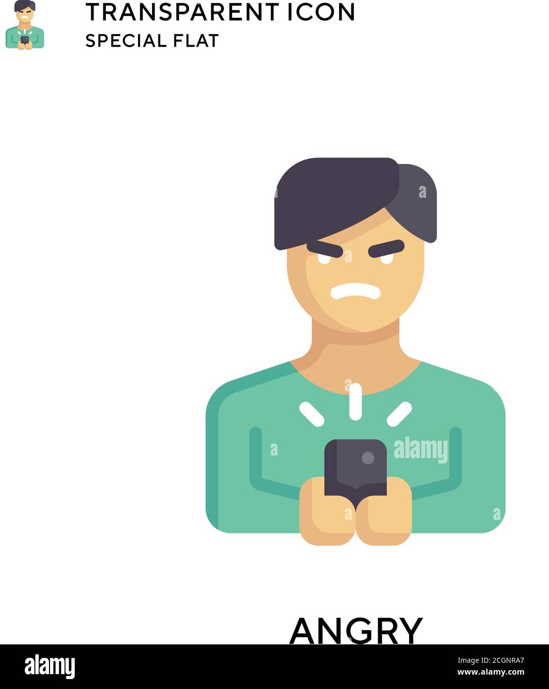 Angry vector icon. Flat style illustration. EPS 10 vector Stock Vector ...