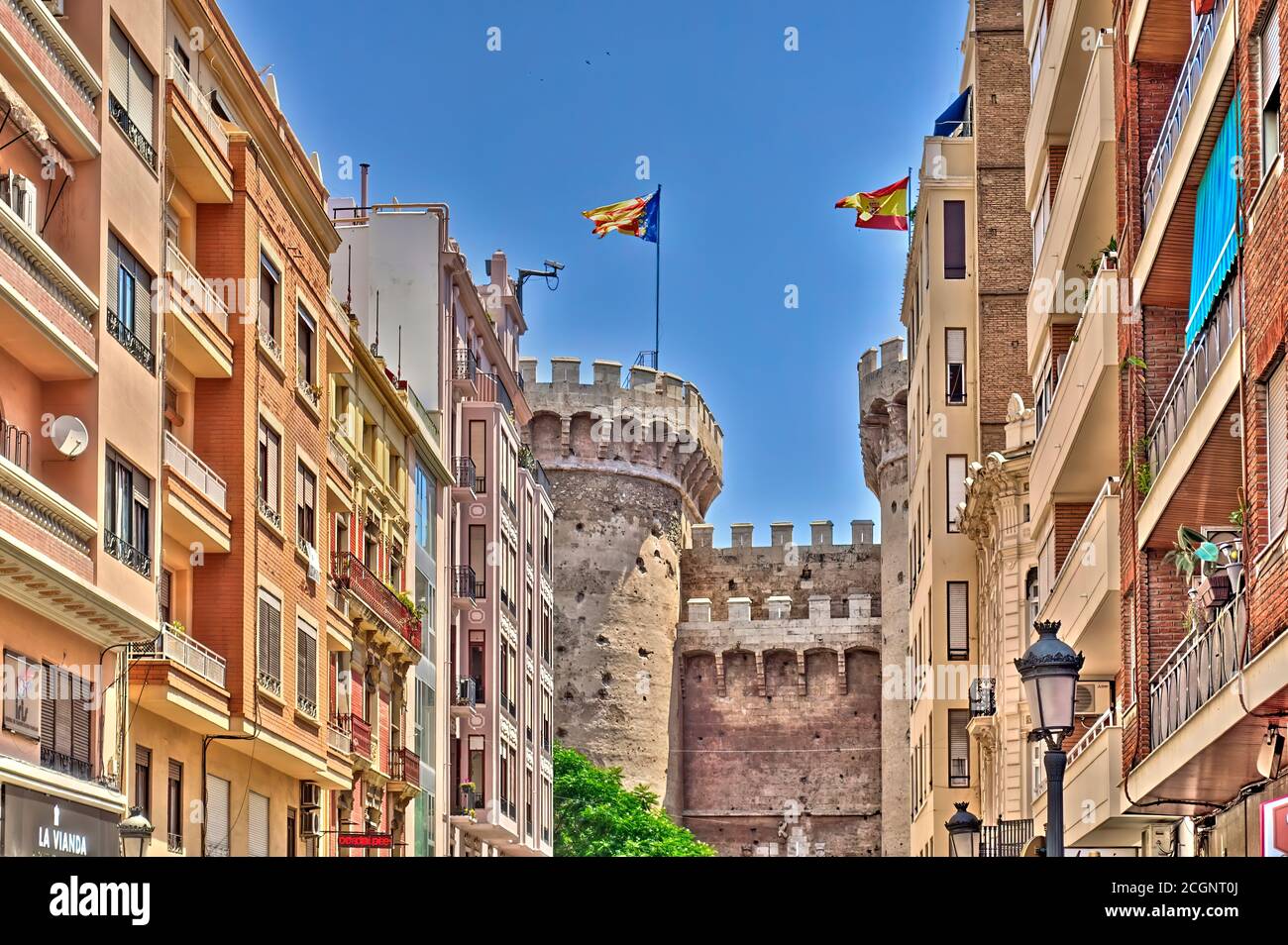 Valencia landmarks, Spain Stock Photo - Alamy