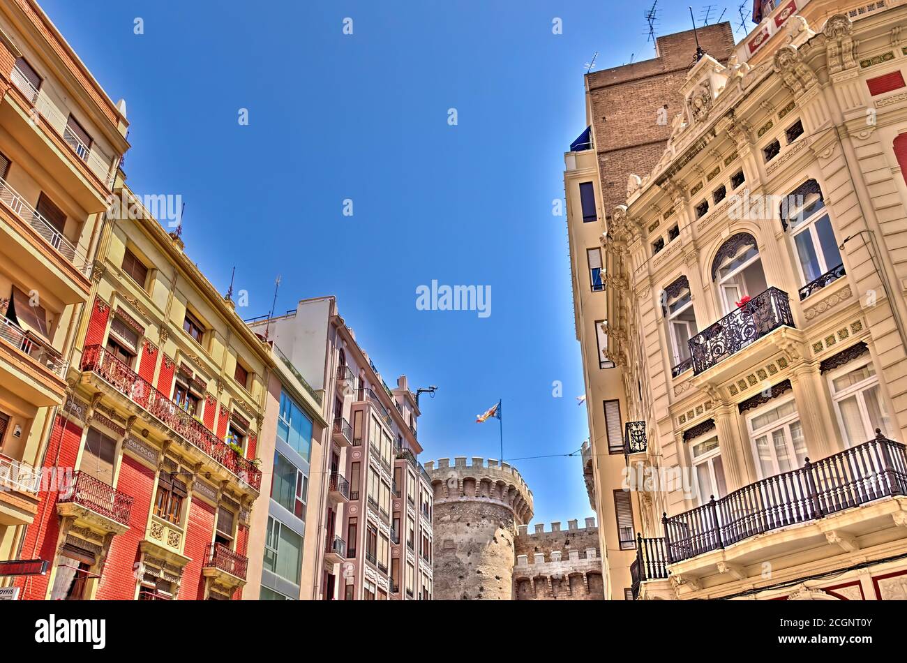 Valencia landmarks, Spain Stock Photo - Alamy