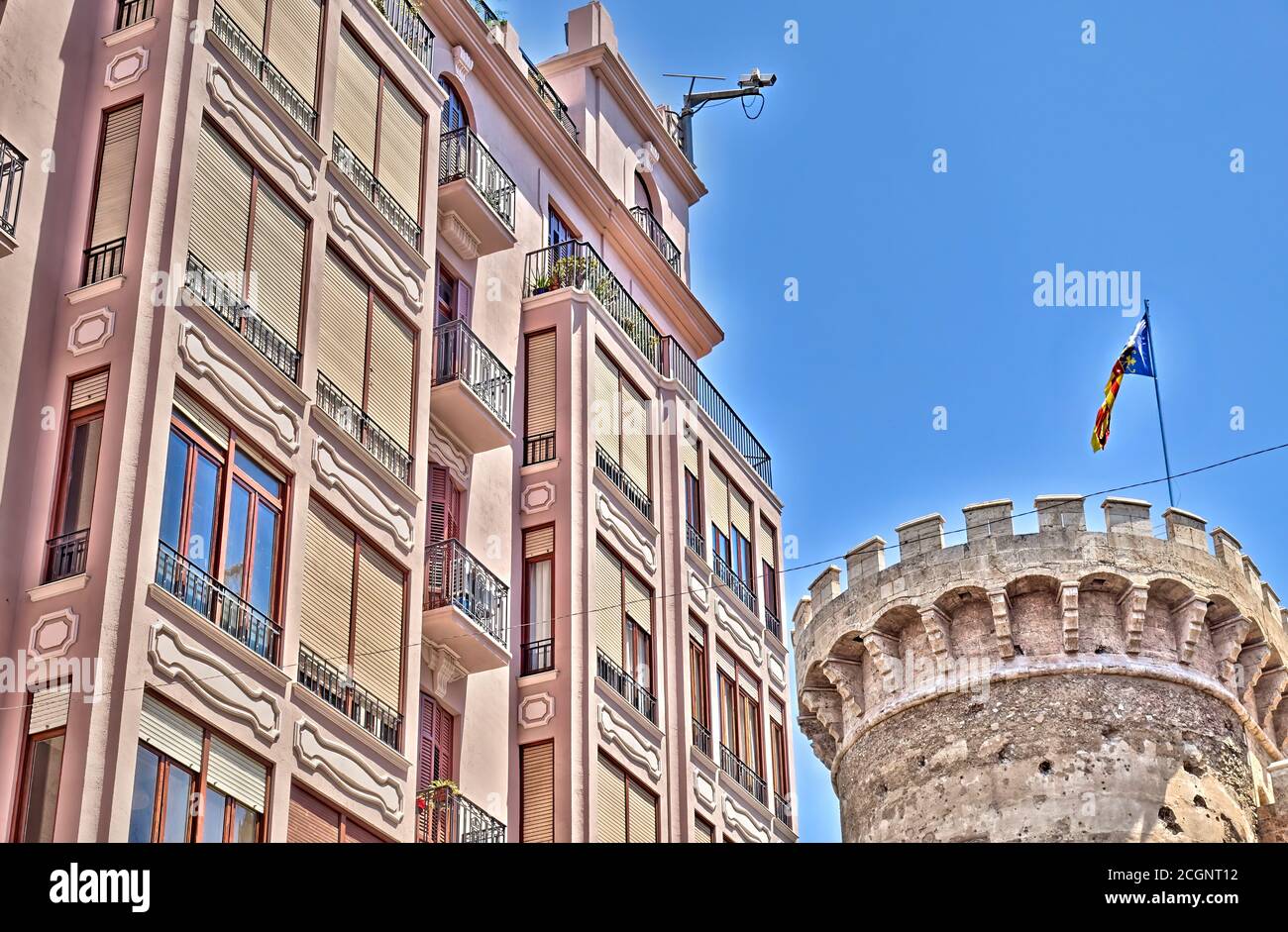 Valencia landmarks, Spain Stock Photo - Alamy