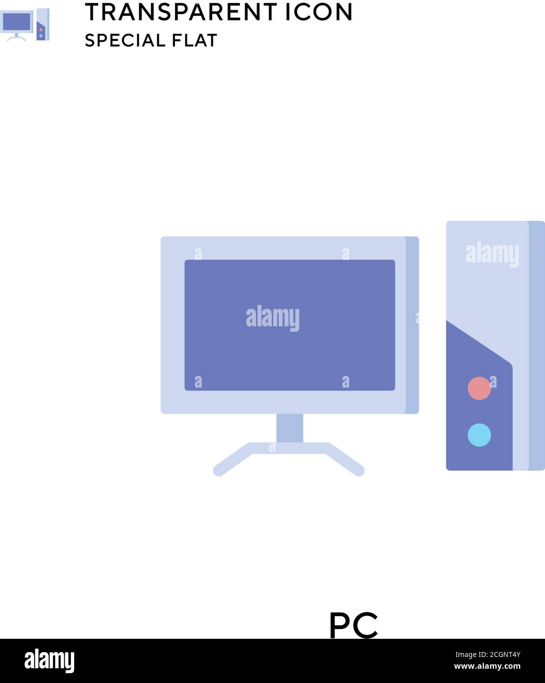 Pc vector icon. Flat style illustration. EPS 10 vector Stock Vector ...
