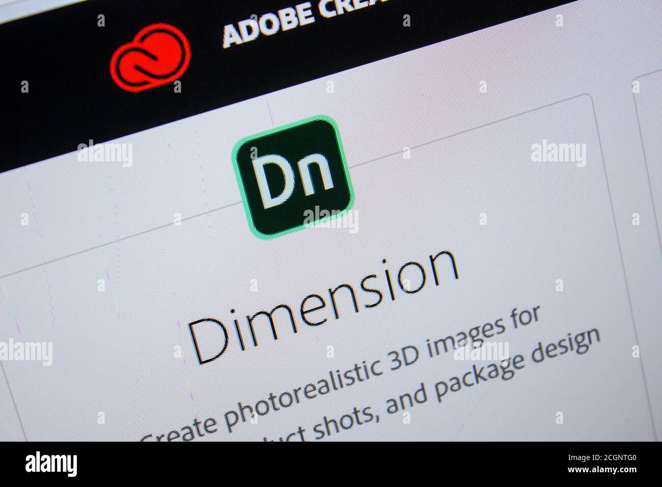 Ryazan, Russia - July 11, 2018: Adobe Dimension, software logo on the ...