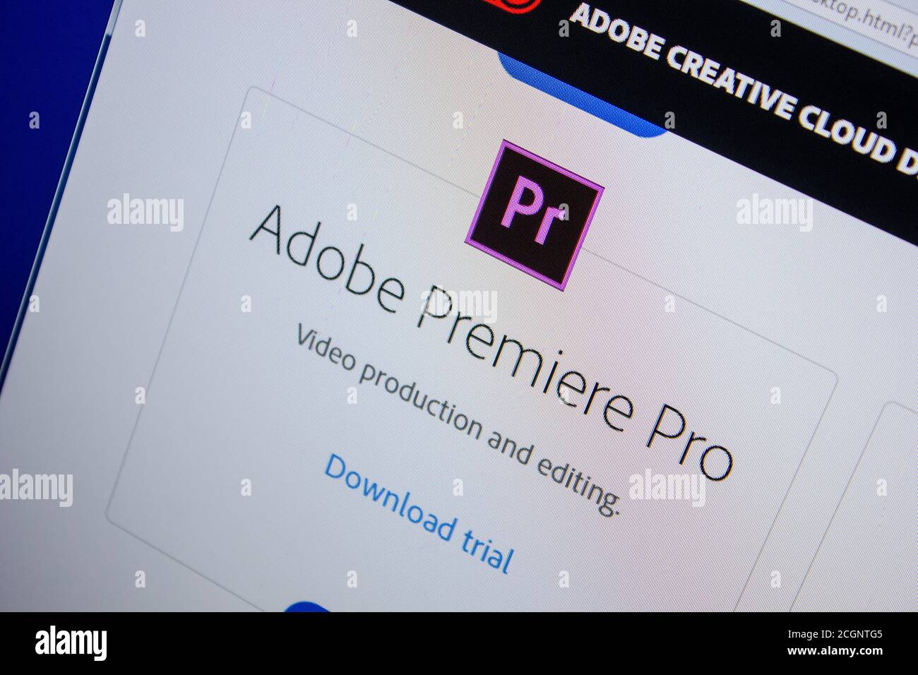 Ryazan, Russia - July 11, 2018: Adobe Premiere Pro, software logo on ...