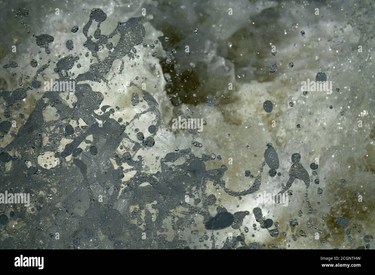 Water splashes from waterfall close-up. Beauty of clear spring water ...