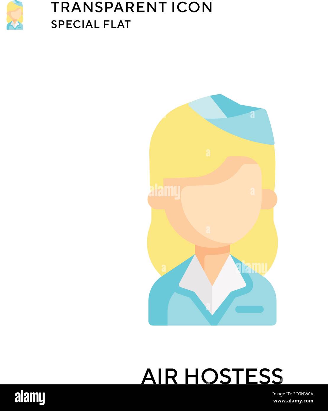 Air Hostess Stewardess Icon Illustration High Resolution Stock ...
