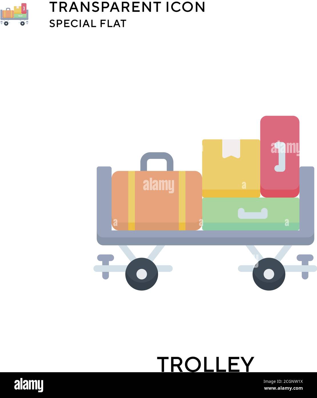 Trolley vector icon. Flat style illustration. EPS 10 vector Stock ...