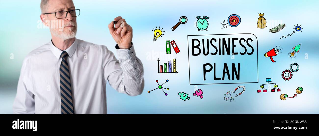 Business plan concept drawn by a businessman Stock Photo - Alamy