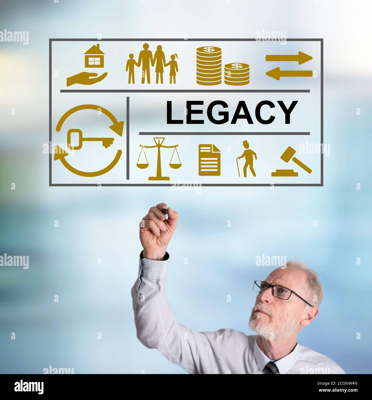 Legacy concept drawn by a businessman Stock Photo - Alamy