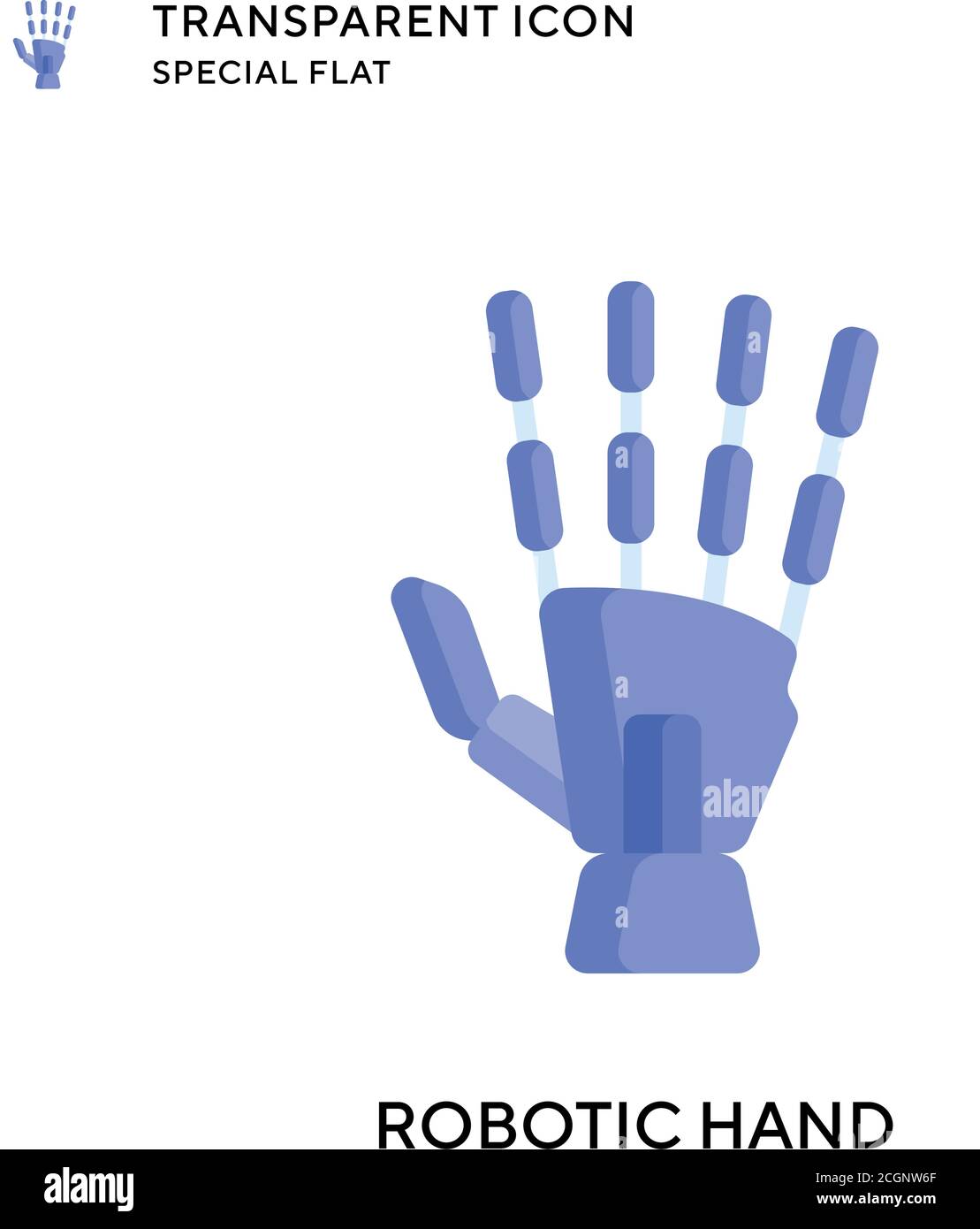 Robotic hand vector icon. Flat style illustration. EPS 10 vector Stock ...