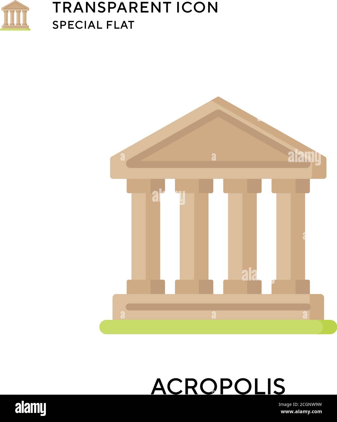 Acropolis vector icon. Flat style illustration. EPS 10 vector Stock ...
