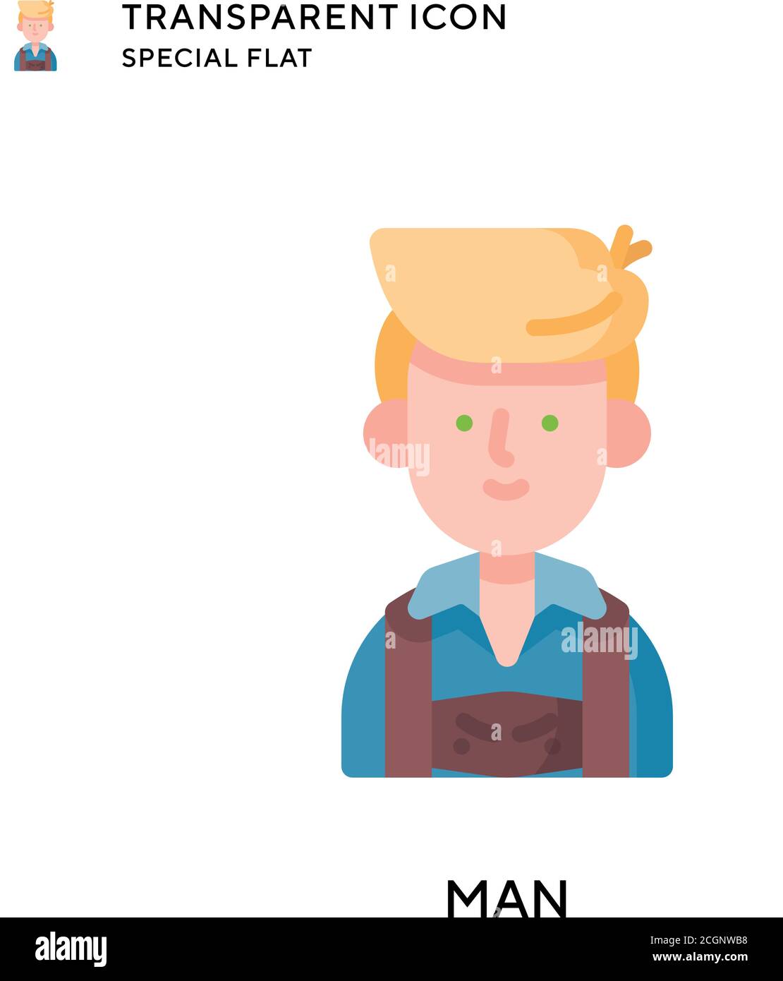 Man vector icon. Flat style illustration. EPS 10 vector Stock Vector ...