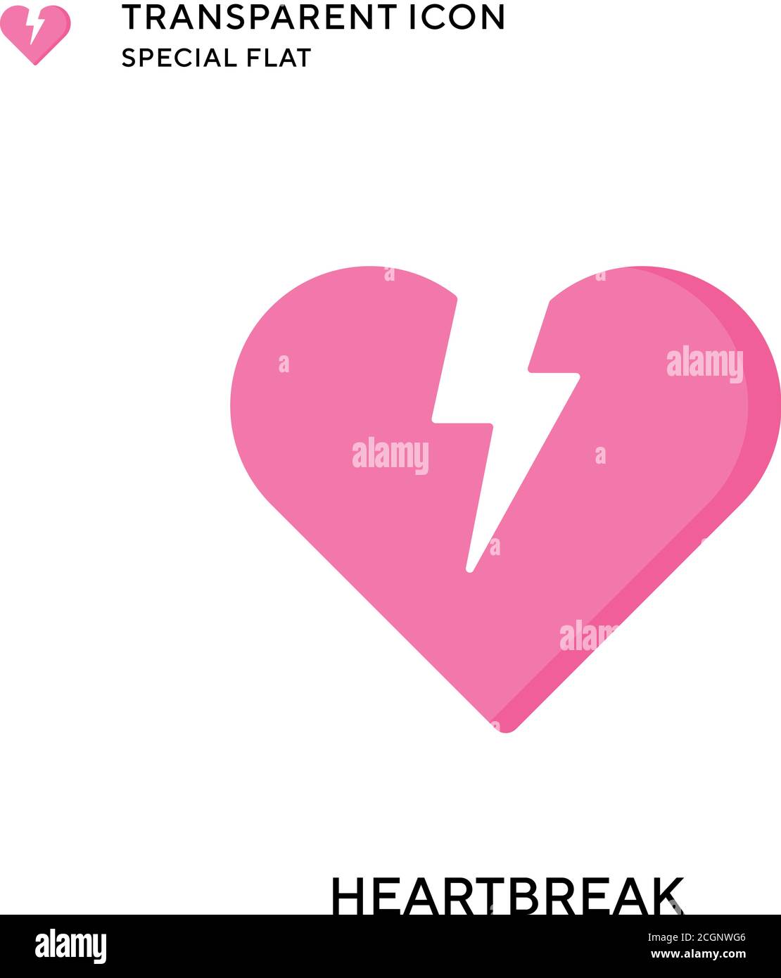 Heartbreak vector icon. Flat style illustration. EPS 10 vector Stock ...