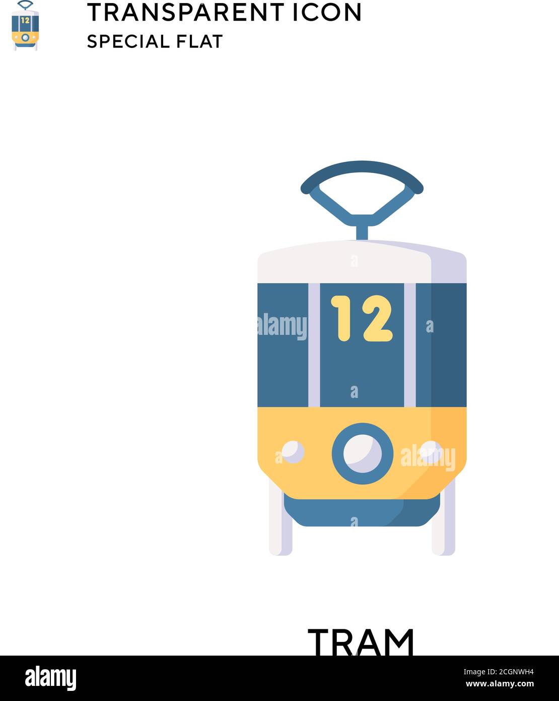 Tram vector icon. Flat style illustration. EPS 10 vector Stock Vector ...