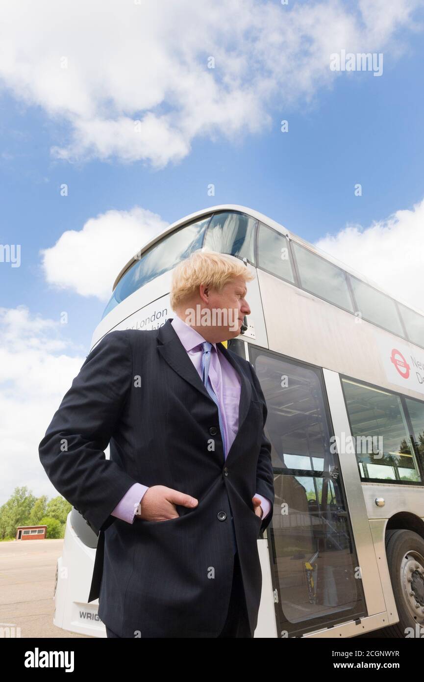 Boris Johnson Mayor of London revealing to the press a prototype of the ...