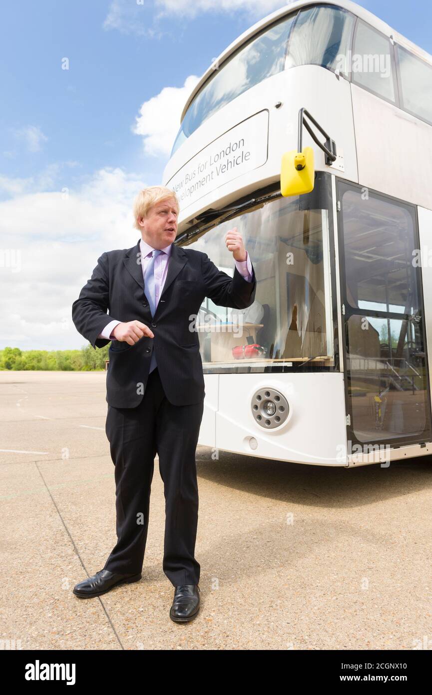 Boris Johnson Mayor of London revealing to the press a prototype of the ...