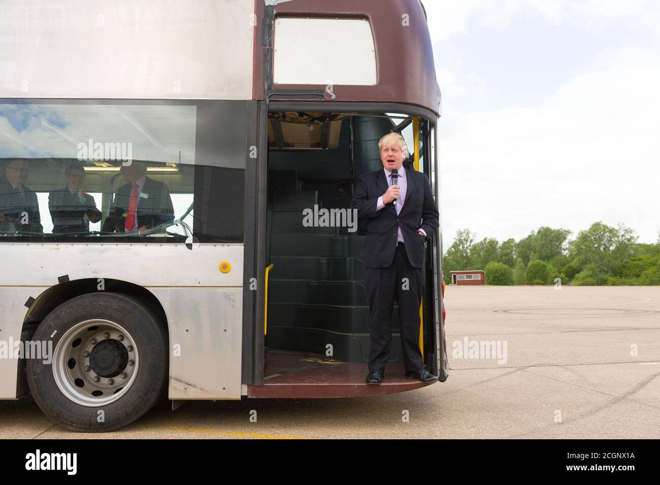 Boris Johnson Mayor of London revealing to the press a prototype of the ...