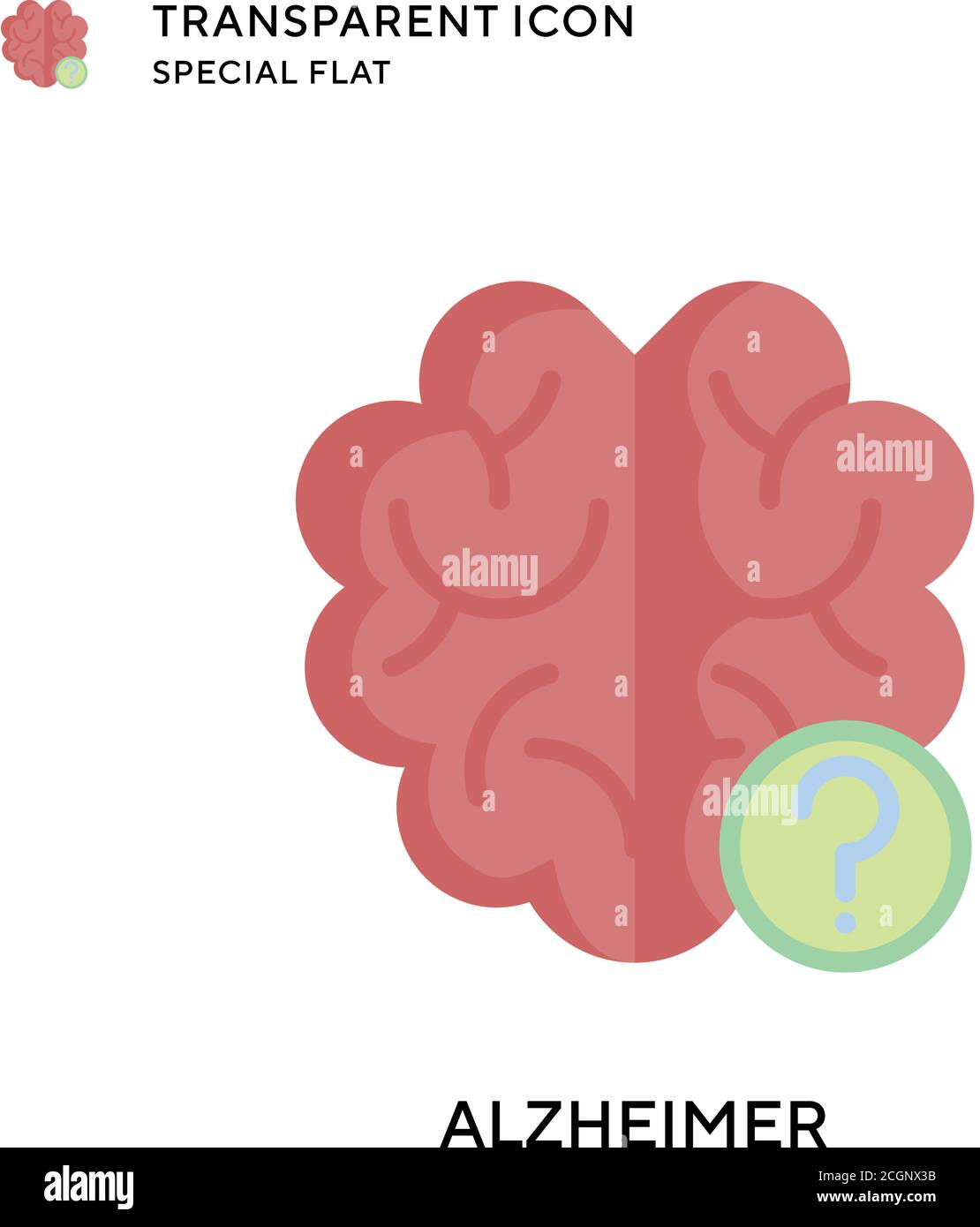 Alzheimer vector icon. Flat style illustration. EPS 10 vector Stock ...