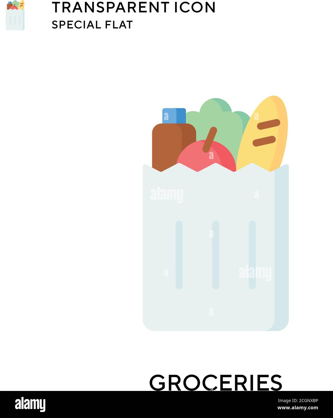 Groceries vector icon. Flat style illustration. EPS 10 vector Stock ...