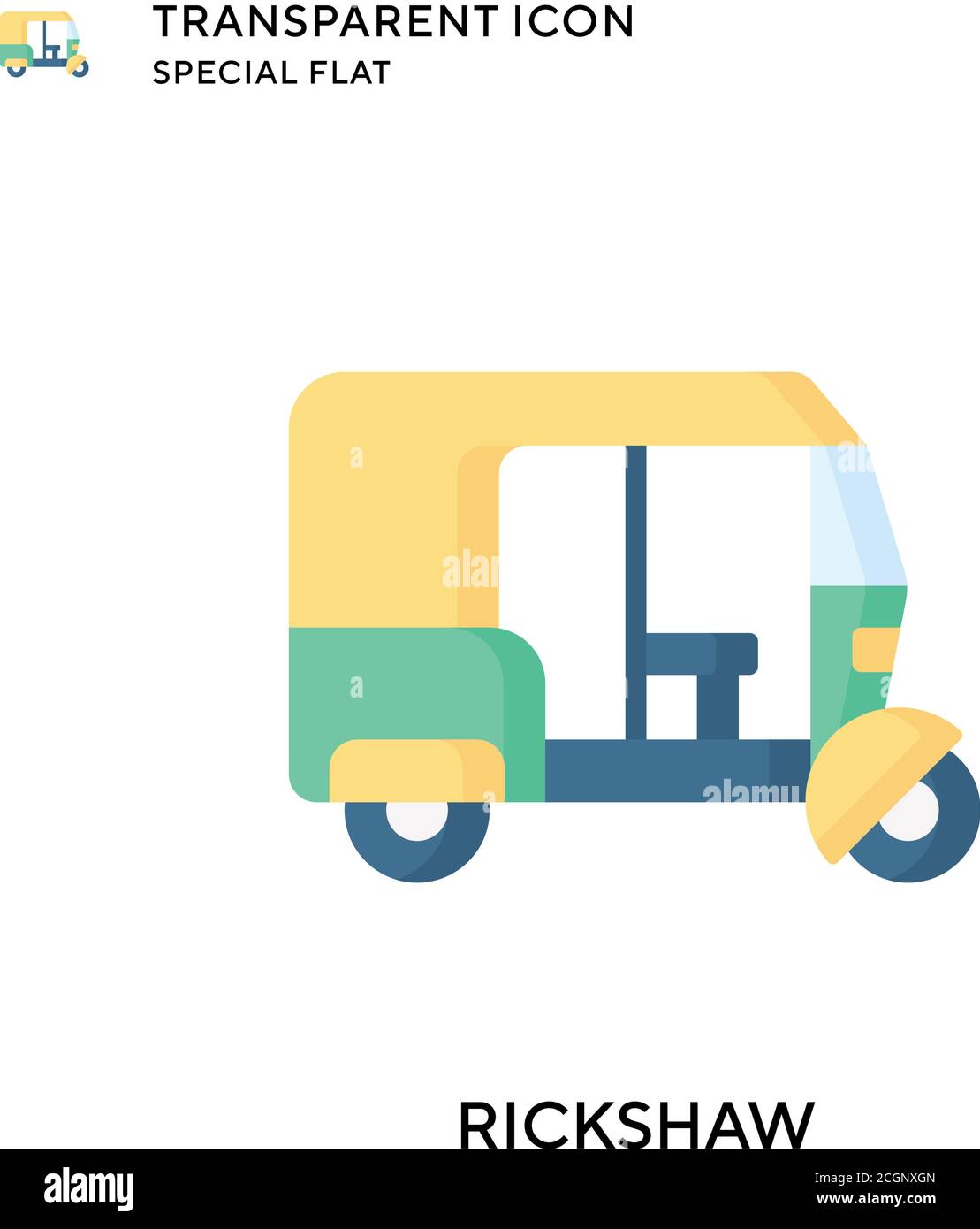 Rickshaw vector icon. Flat style illustration. EPS 10 vector Stock ...