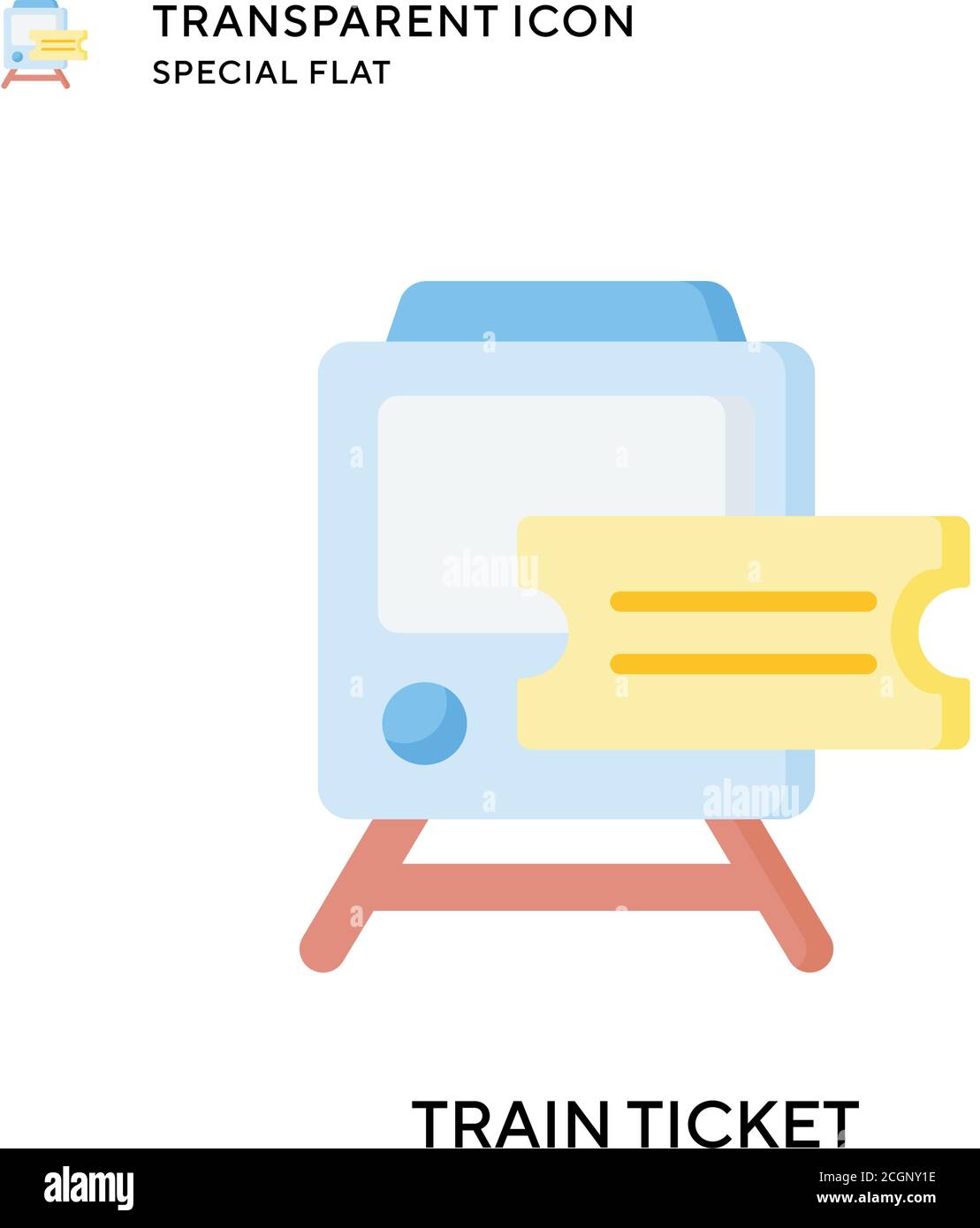 Train ticket vector icon. Flat style illustration. EPS 10 vector Stock ...