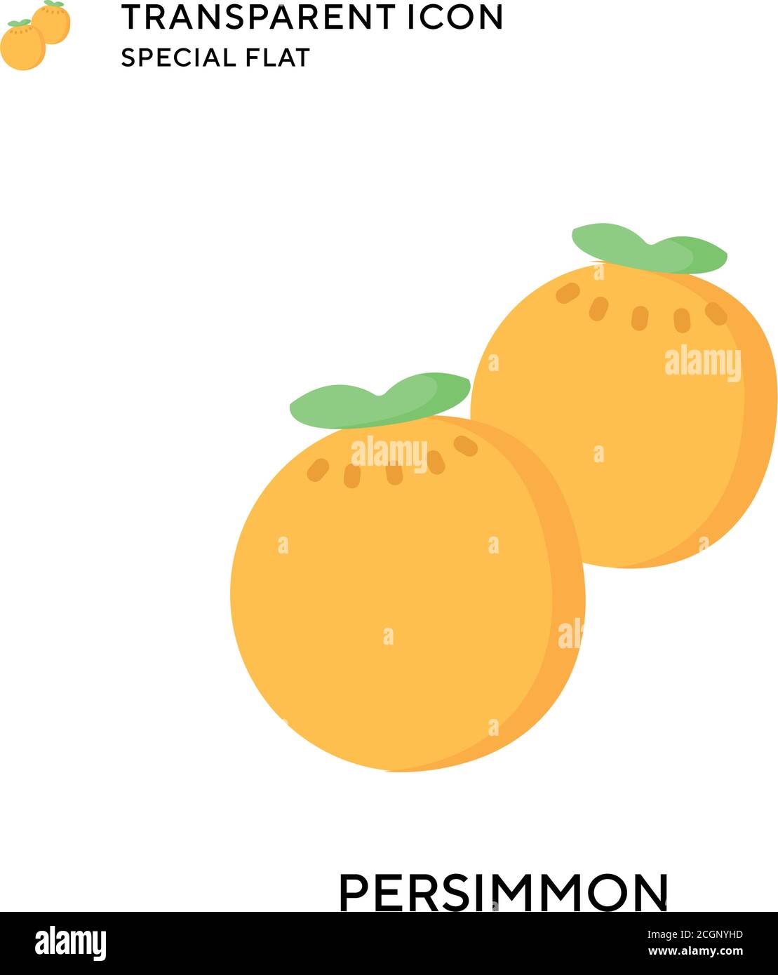 Persimmon vector icon. Flat style illustration. EPS 10 vector Stock ...