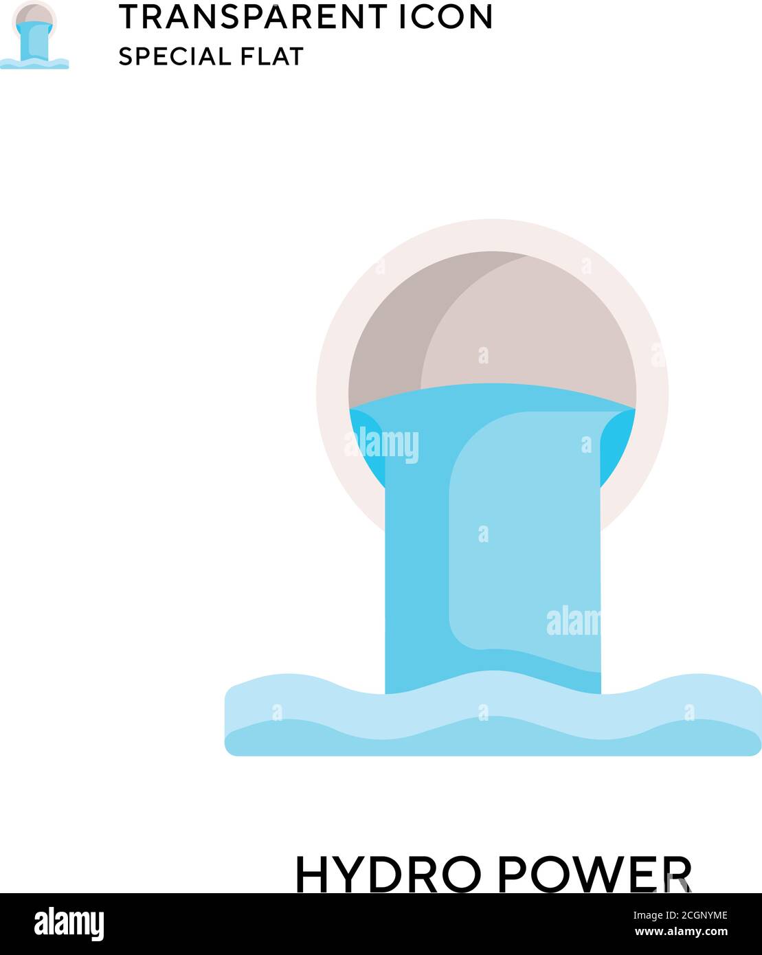 Hydro power vector icon. Flat style illustration. EPS 10 vector Stock ...